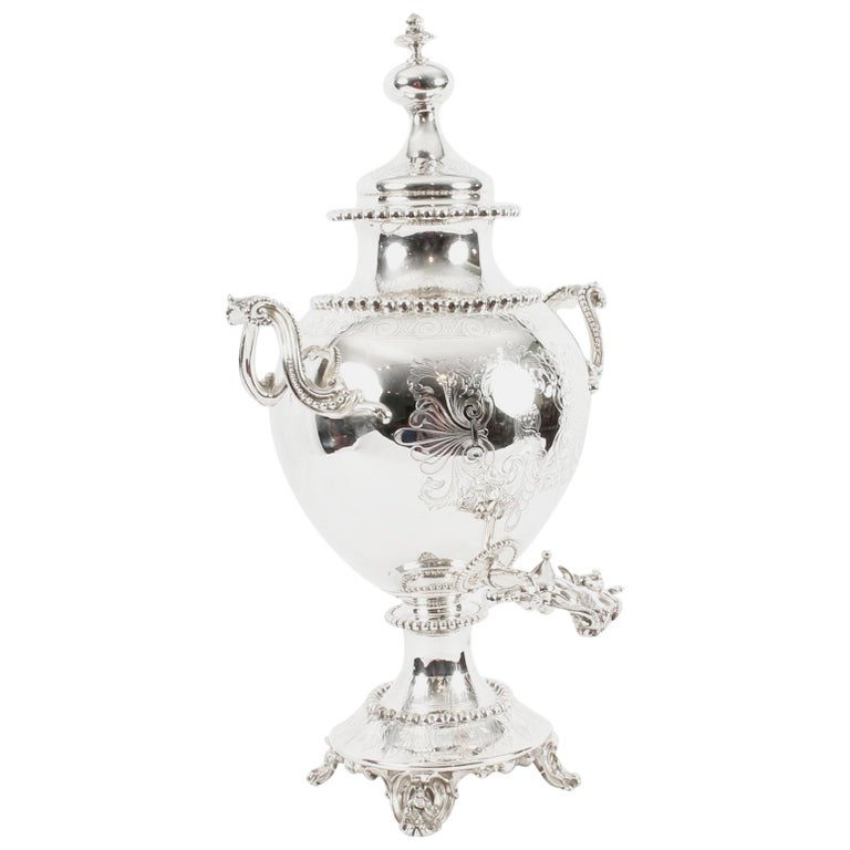19th Century English Victorian Silver Plated Samovar at 1stDibs