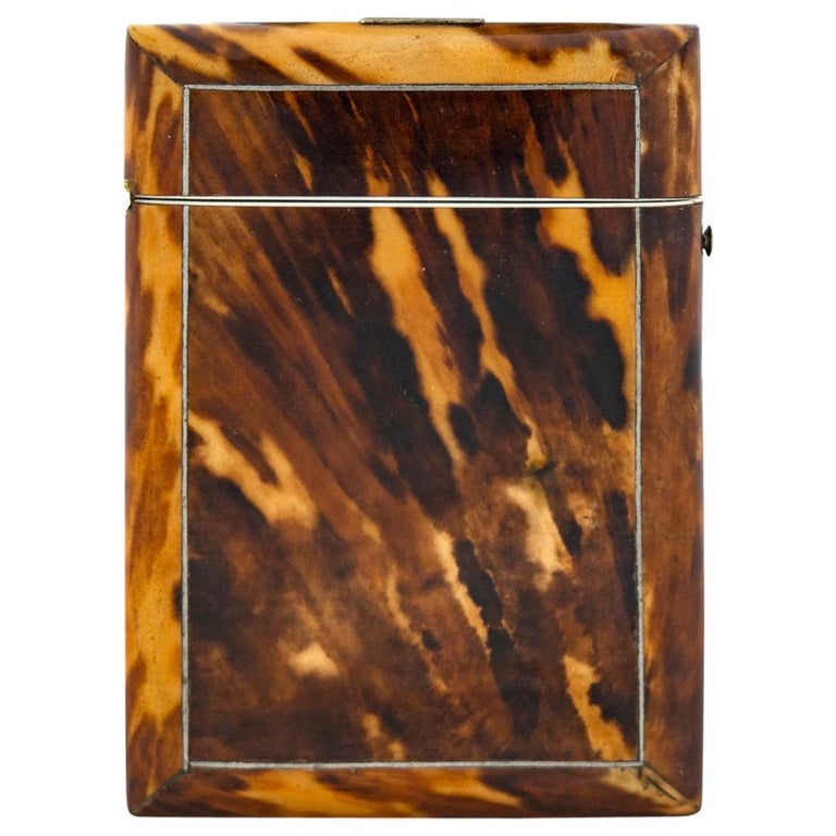 19th Century English Victorian Tortoise Shell Card Case at 1stDibs