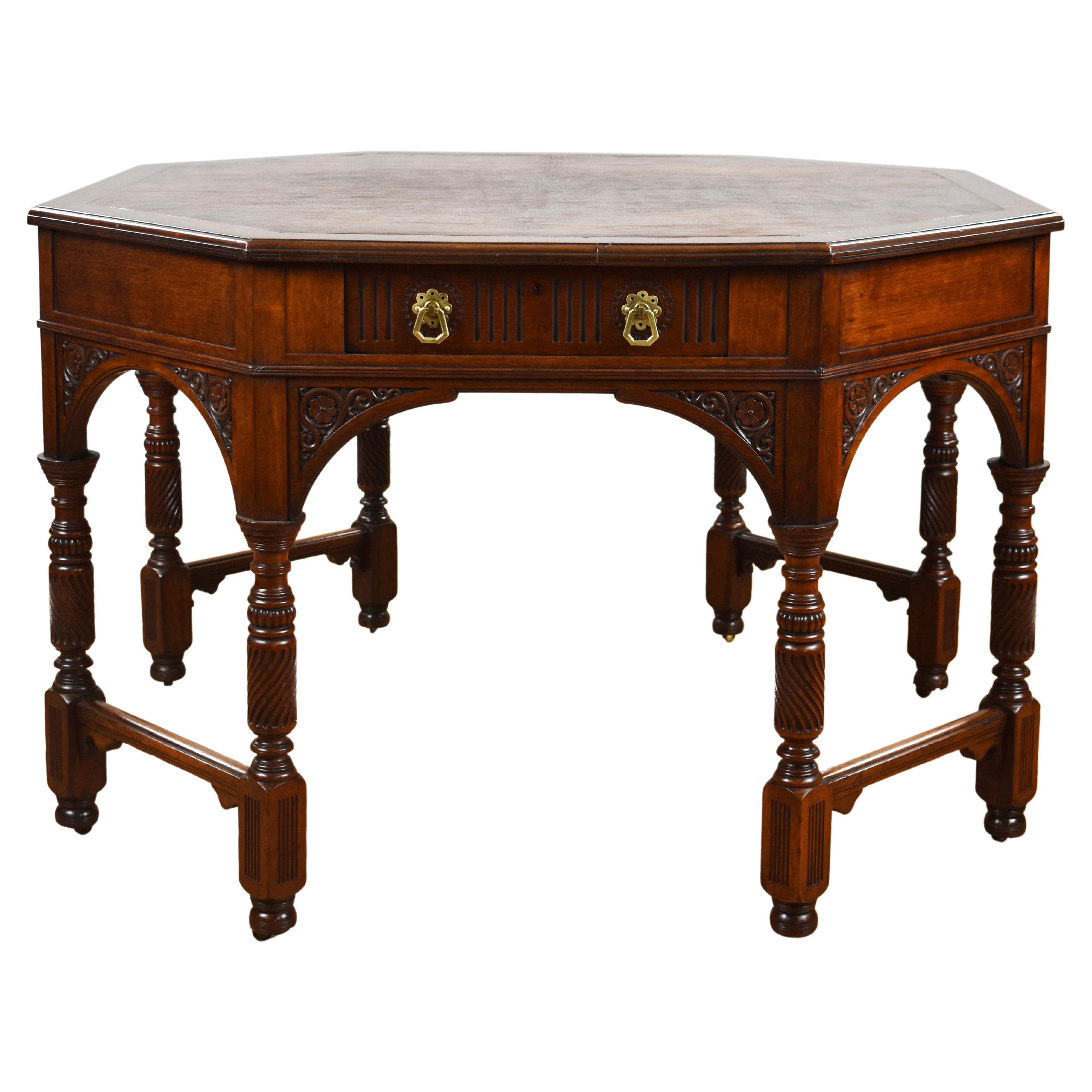 19th Century Victorian English Tiger Bamboo Clover-Top Table at 1stDibs