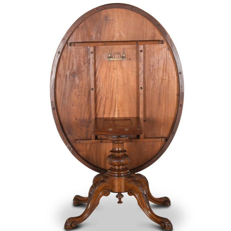19th Century English Victorian Walnut Loo Centre Table at 1stDibs