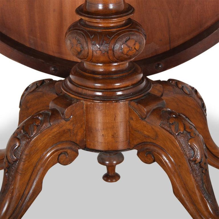 19th Century English Victorian Walnut Loo Centre Table at 1stDibs