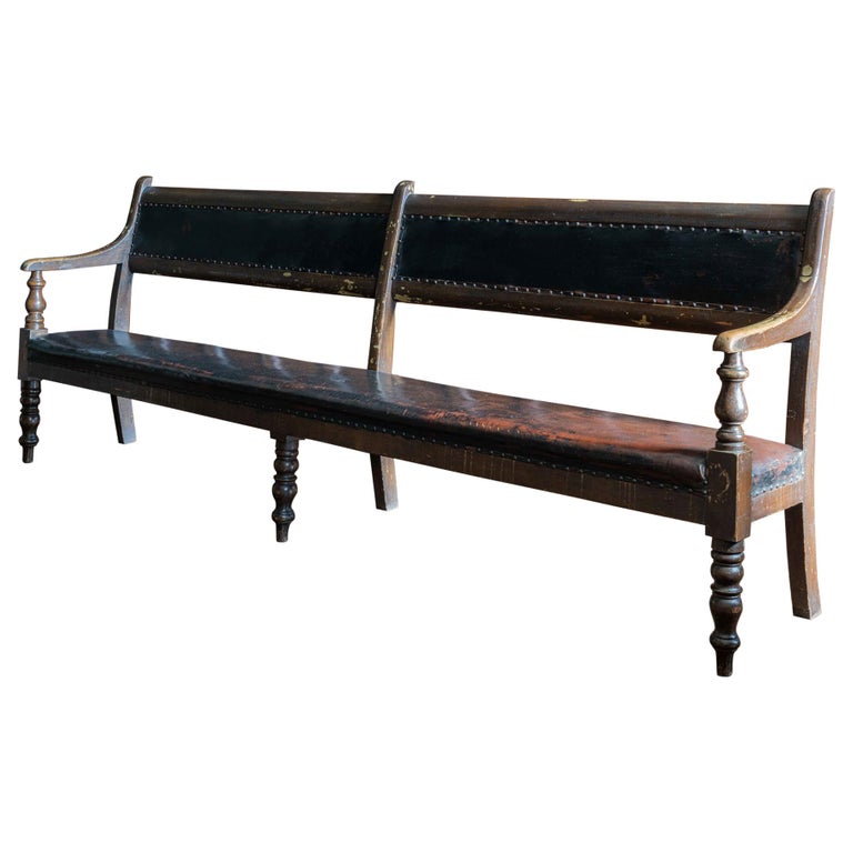 19th Century English Waiting Room / Tavern Bench at 1stDibs