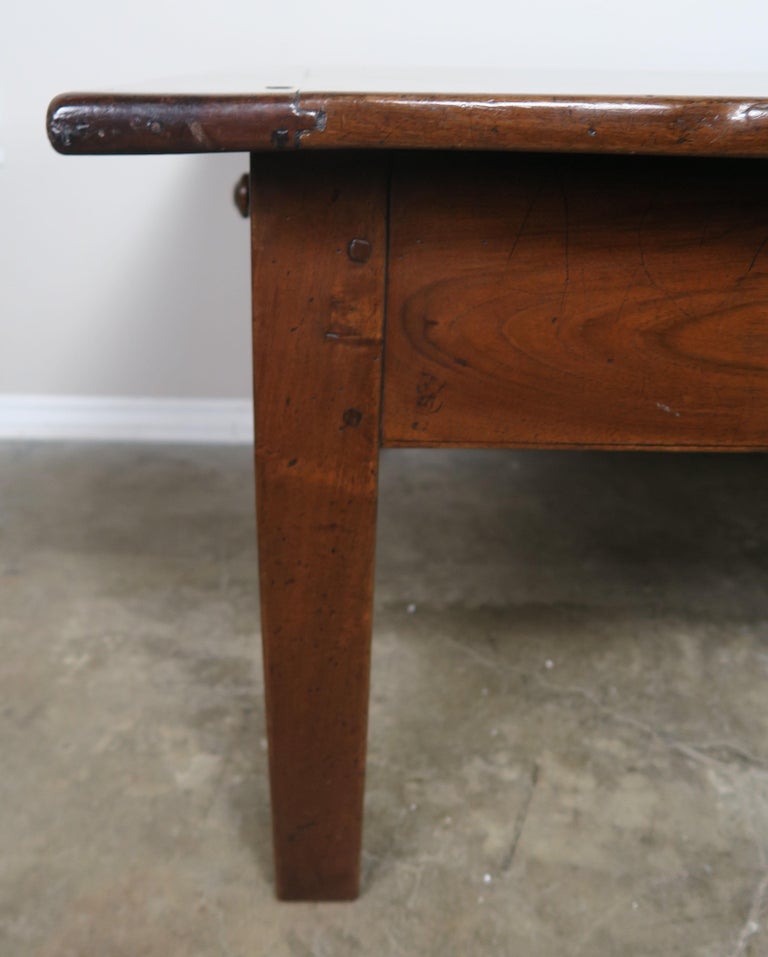 19th Century English Walnut Coffee Table with Drawers at 1stDibs