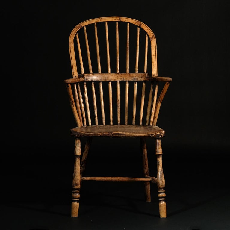 19th Century English West Country Windsor Chair, Cornish Farmhouse, Elm ...