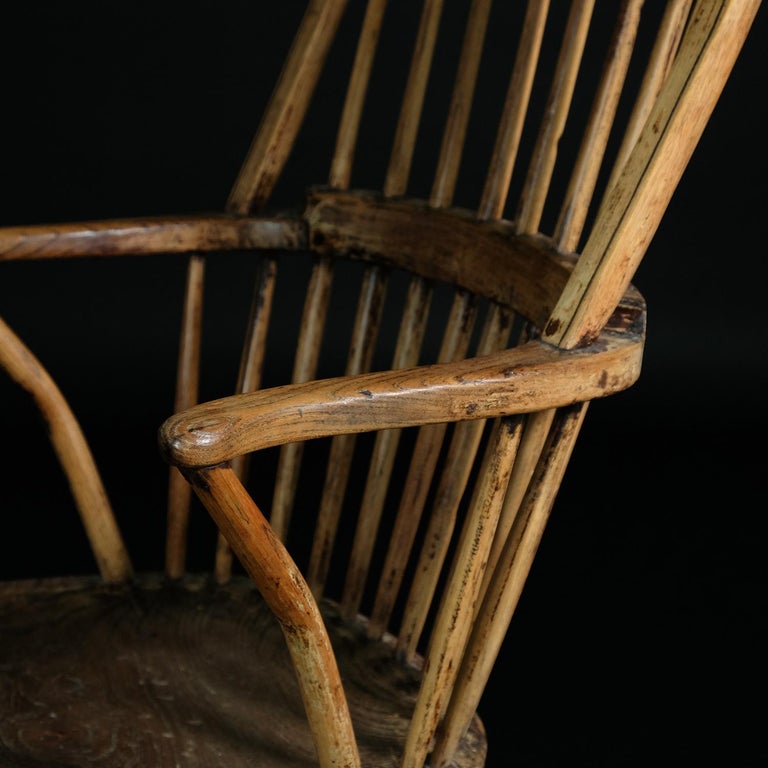 19th Century English West Country Windsor Chair, Cornish Farmhouse, Elm ...