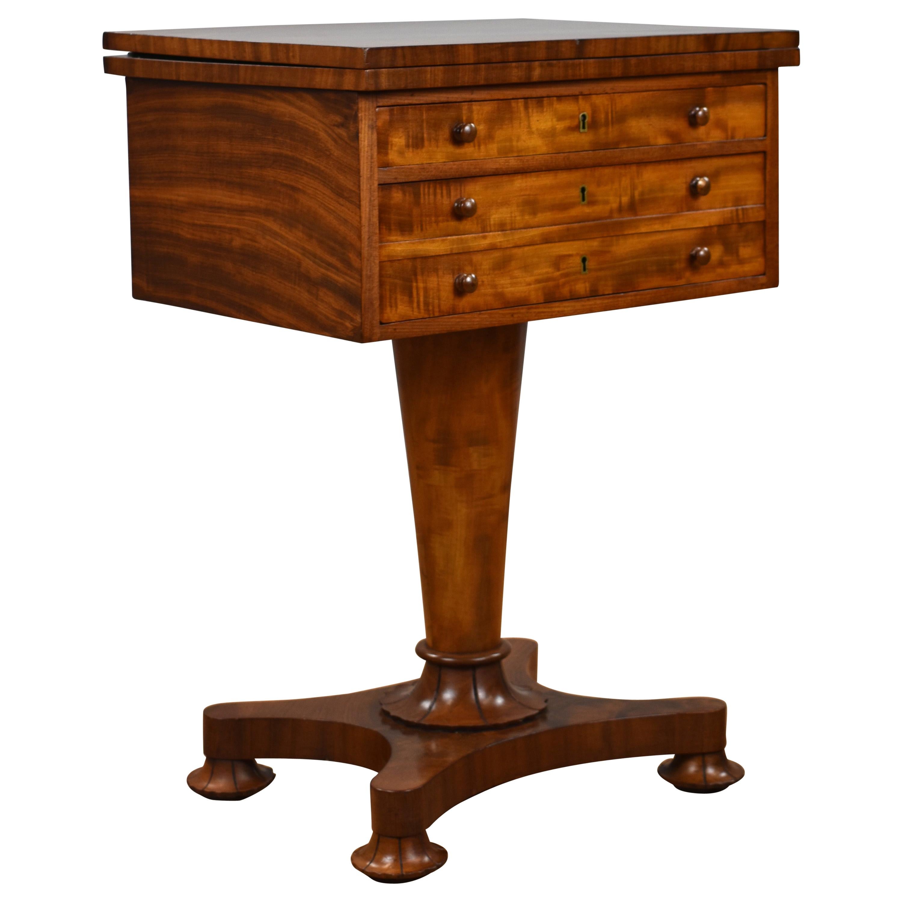 William IV Antique Carved Mahogany Game Card Table, England, 19th ...