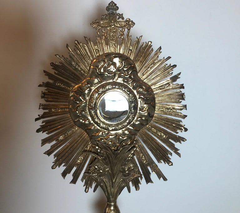 19th Century European Brass Monstrance For Sale at 1stDibs