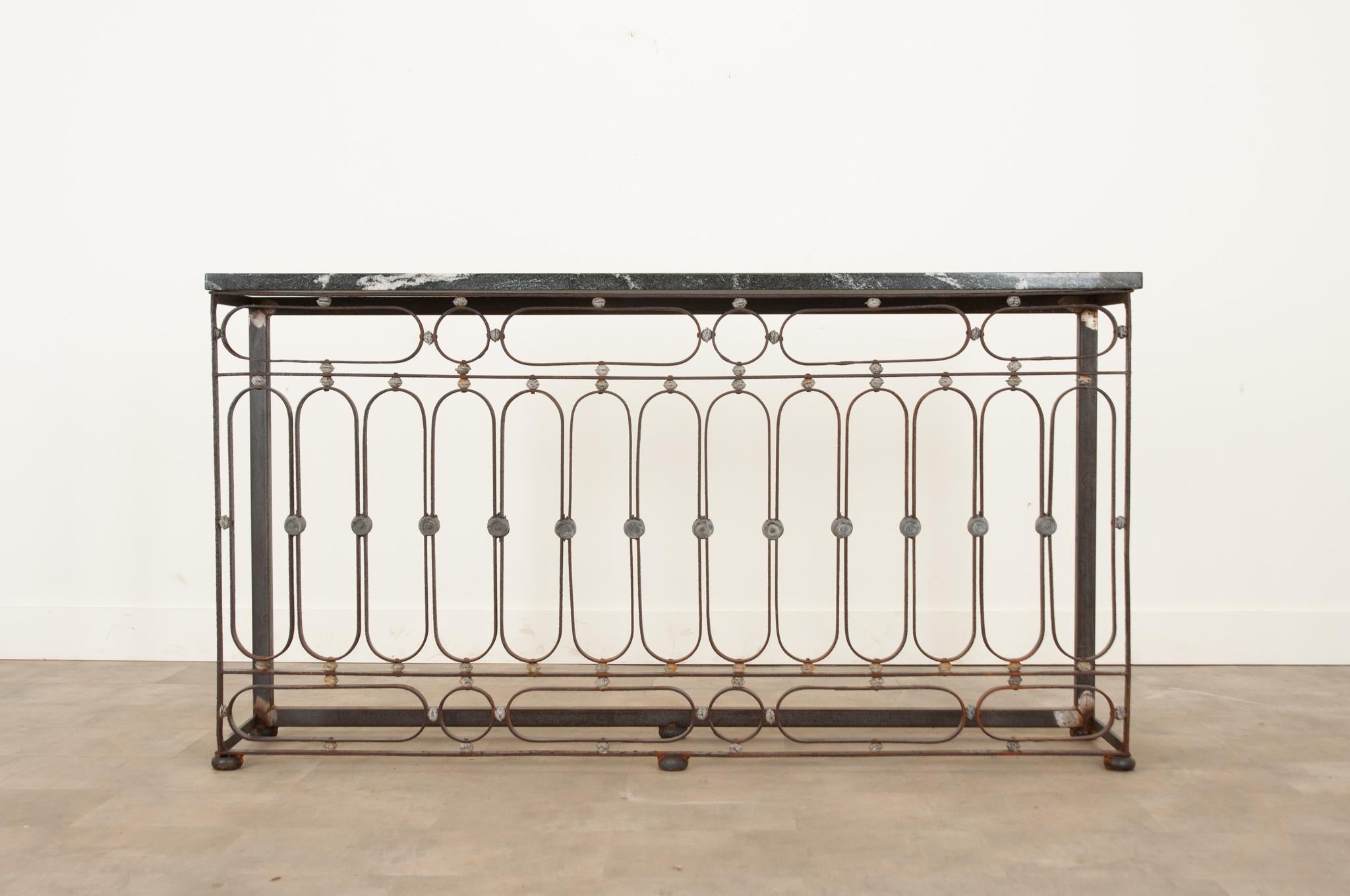 19th Century European Iron and Zinc Console For Sale at 1stDibs
