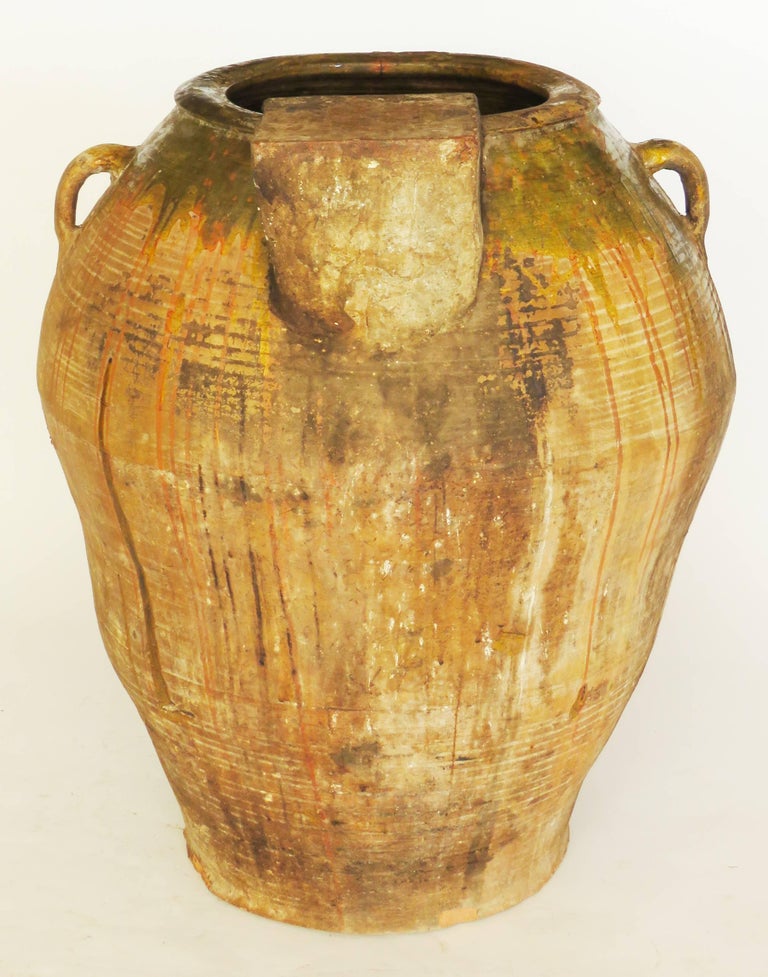 19th Century Extra Large Semi Glazed Jar with Support to Place Smaller ...