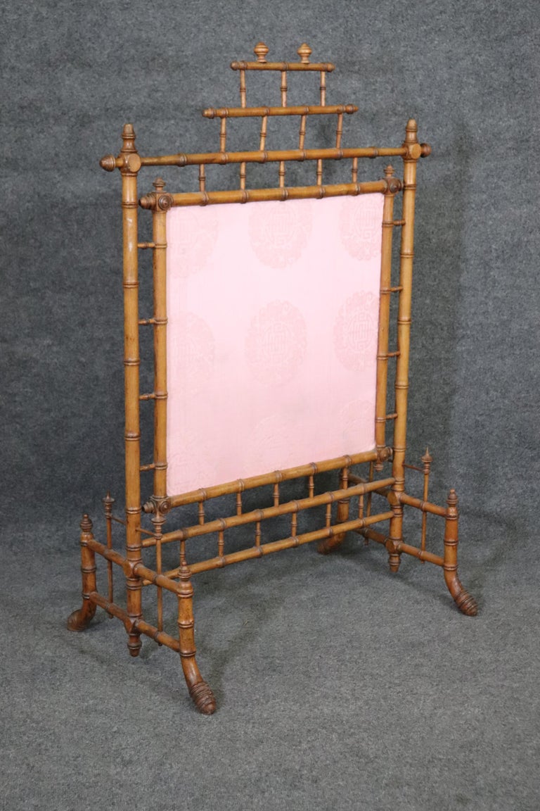 19th Century Faux Bamboo Asian Style French-Made Firescreen For Sale at ...
