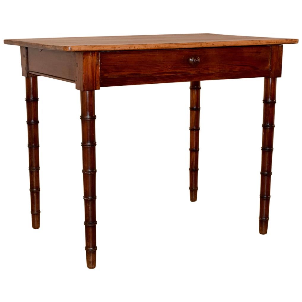 19th Century English Bamboo Octagonal Table with Extending Side Panels ...