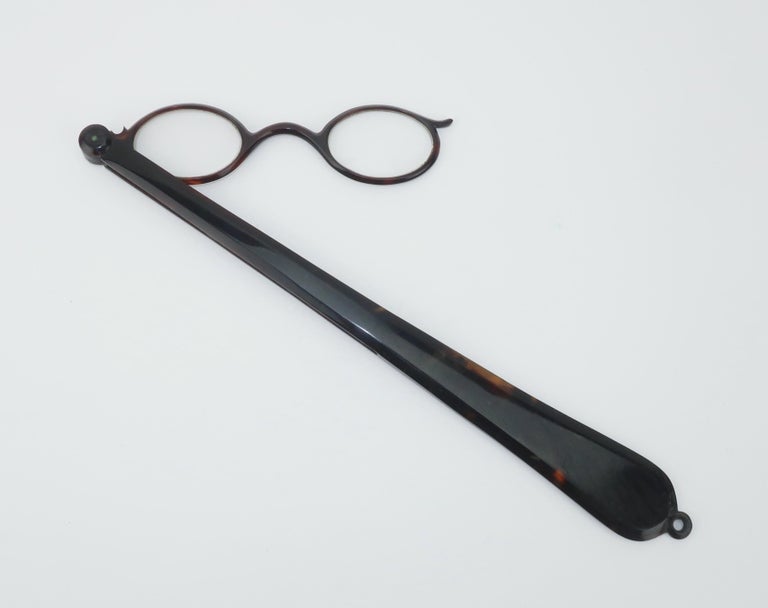 19th Century Faux Tortoise Shell Long Handled Lorgnette Glasses For ...