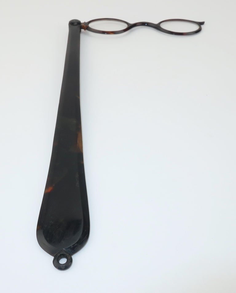 19th Century Faux Tortoise Shell Long Handled Lorgnette Glasses For ...
