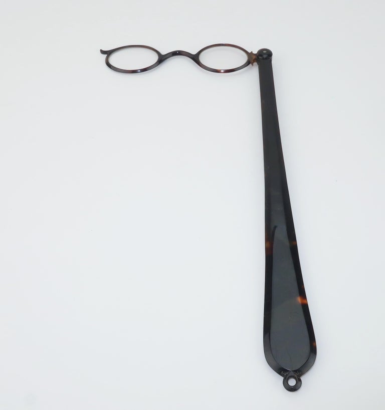 19th Century Faux Tortoise Shell Long Handled Lorgnette Glasses For ...