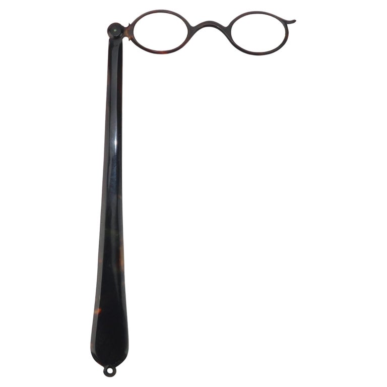 19th Century Faux Tortoise Shell Long Handled Lorgnette Glasses For ...