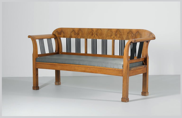 19th Century Fine Biedermeier Walnut Bench. Vienna, c. 1825. For Sale ...