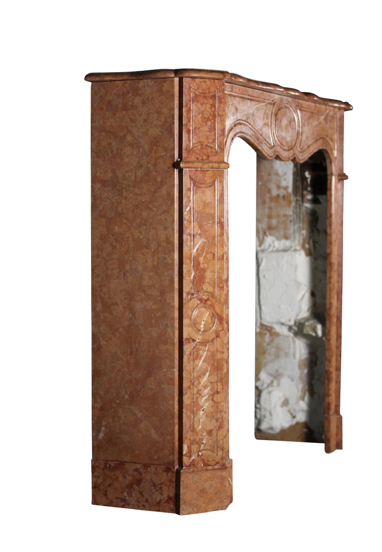 19th Century Fine French Pompadour Antique Fireplace Surround in Marble ...