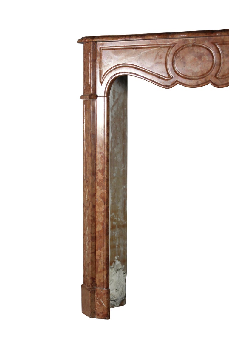 19th Century Fine French Pompadour Antique Fireplace Surround in Marble ...
