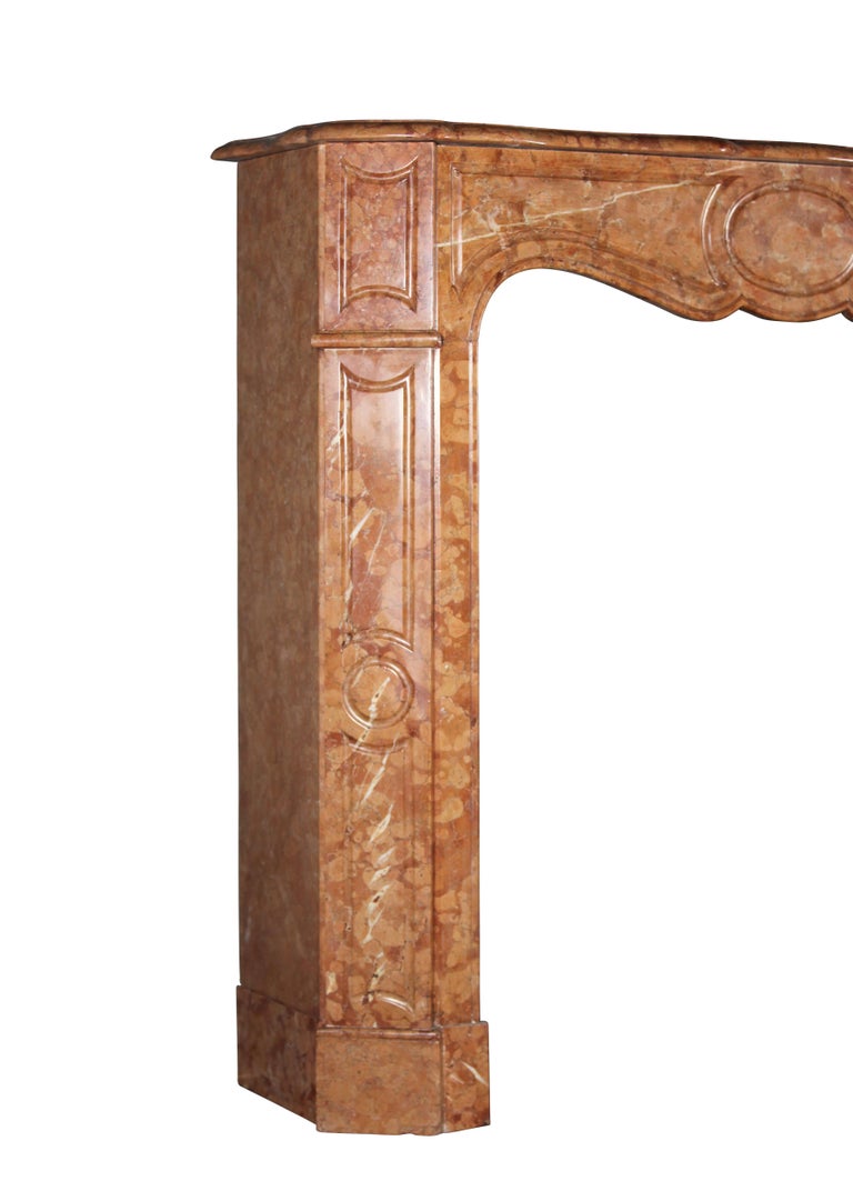 19th Century Fine French Pompadour Antique Fireplace Surround in Marble ...