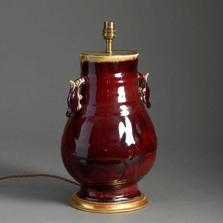 19th Century, Flambé Porcelain Vase Lamp For Sale at 1stDibs
