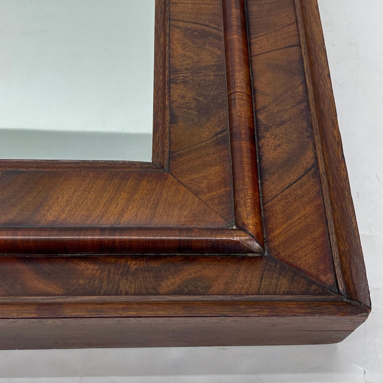 19th Century Flaming Mahogany Veneer Rectangular Mirror, American, 1880 ...