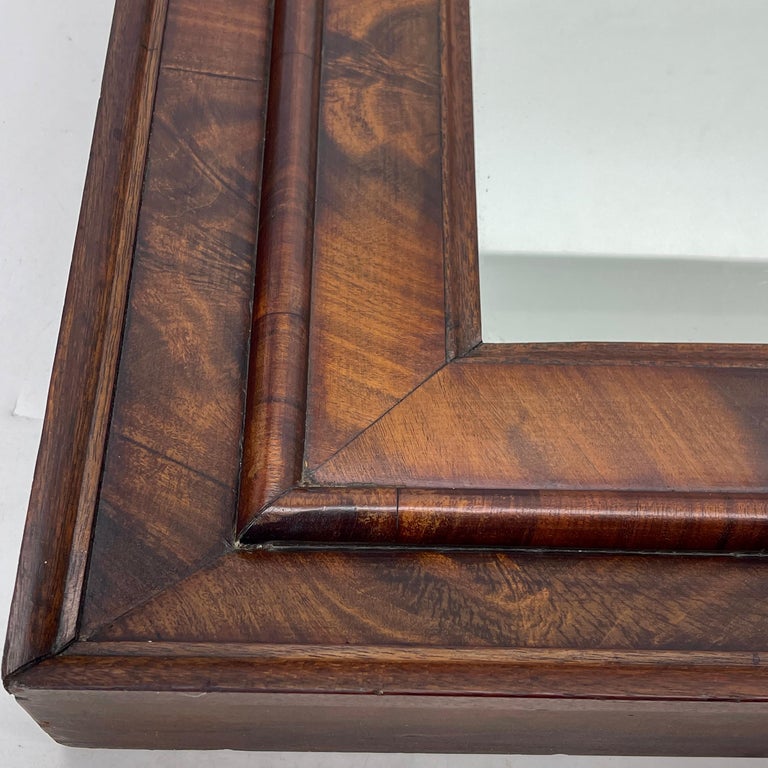 19th Century Flaming Mahogany Veneer Rectangular Mirror, American, 1880 ...
