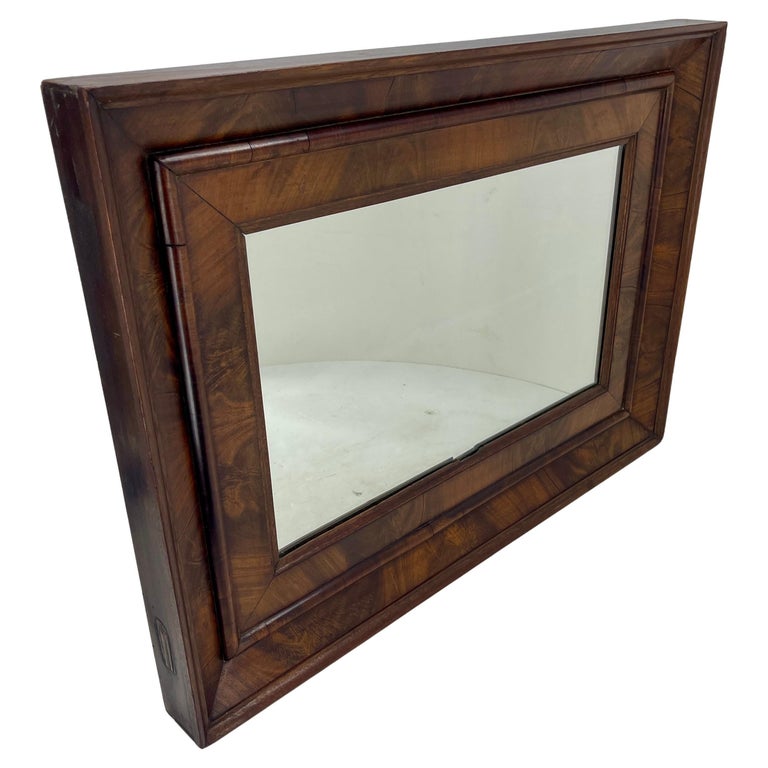 19th Century Flaming Mahogany Veneer Rectangular Mirror, American, 1880 ...