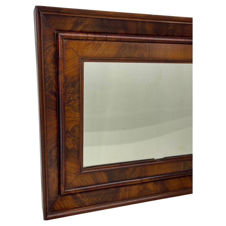 19th Century Flaming Mahogany Veneer Rectangular Mirror, American, 1880 ...