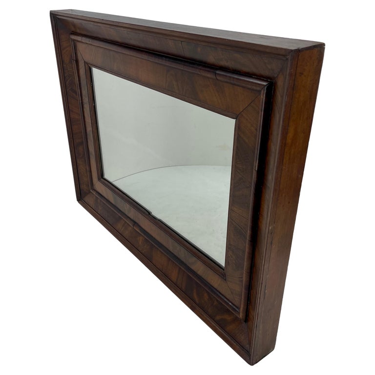 19th Century Flaming Mahogany Veneer Rectangular Mirror, American, 1880 ...