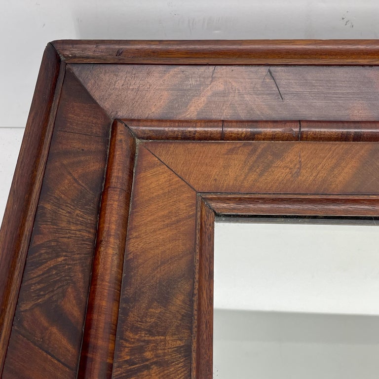 19th Century Flaming Mahogany Veneer Rectangular Mirror, American, 1880 ...
