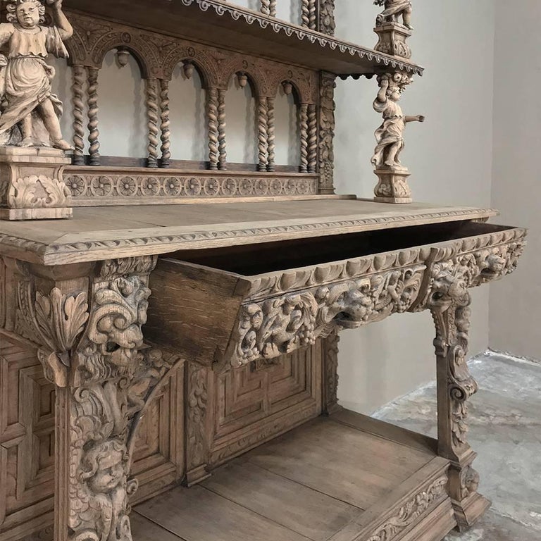 19th Century Flemish Renaissance Stripped Oak Buffet ~ Vaisselier at ...
