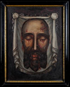 Antique Jesus Painting - 382 For Sale on 1stDibs | old jesus paintings ...