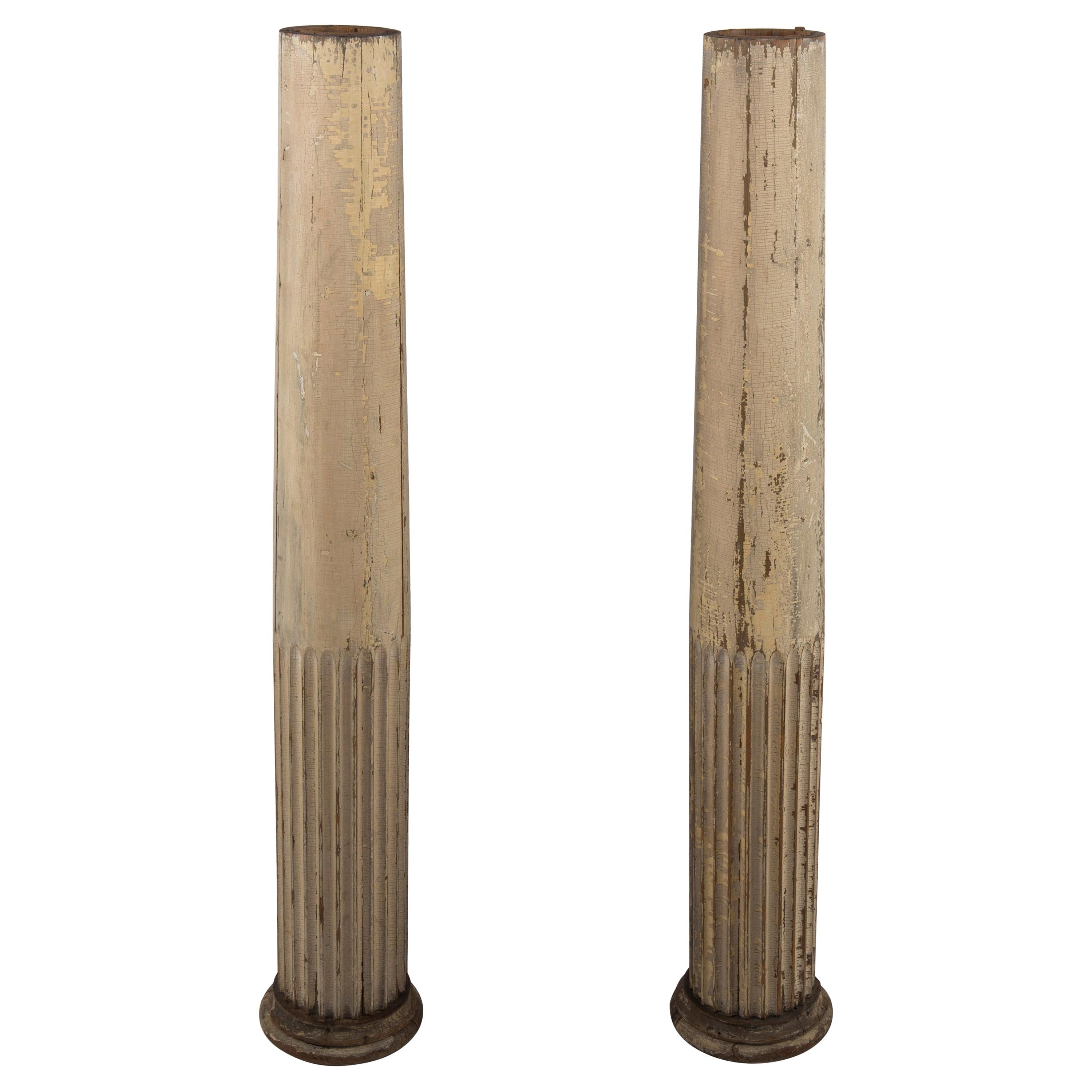 19th Century Fluted Wood Columns at 1stDibs