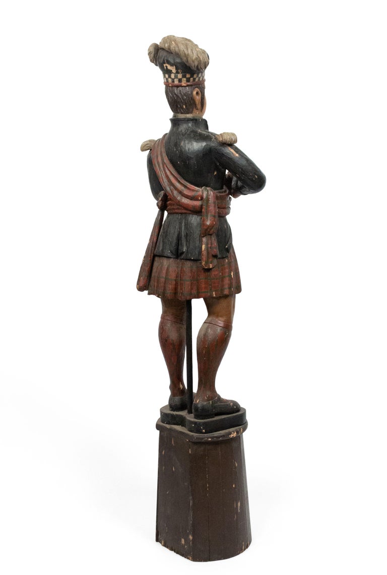 19th Century Folk Art Carved Polychrome Scotsman Carousel Kilt Figure ...