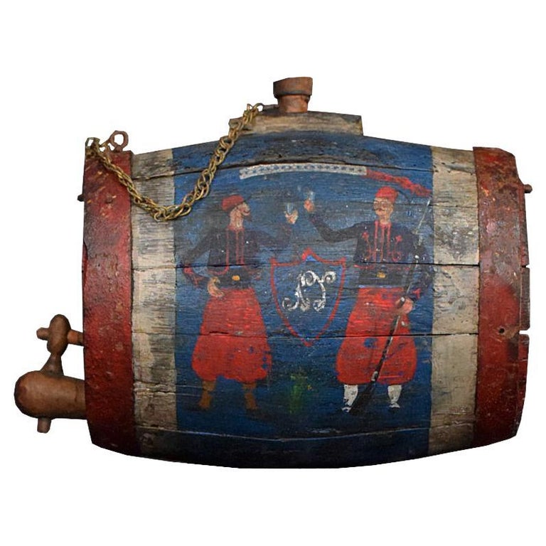 19th Century Folk Art Drinking Barrel at 1stDibs