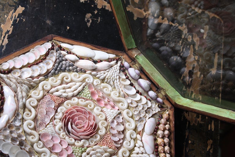 19th Century Folk Art Maritime Sailor's Shell Valentine Souvenir Love ...