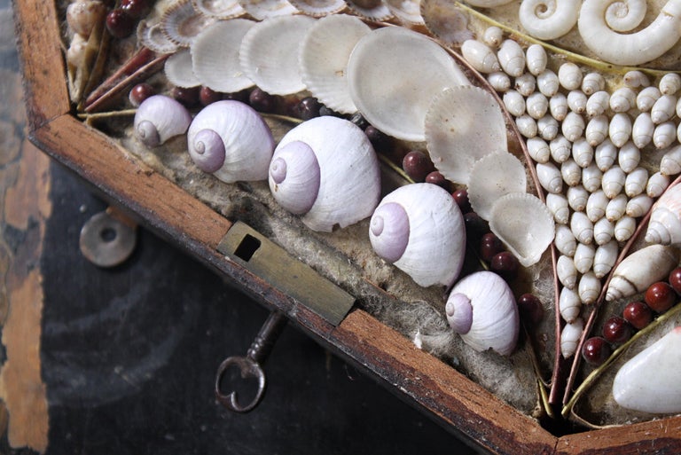 19th Century Folk Art Maritime Sailor's Shell Valentine Souvenir Love ...