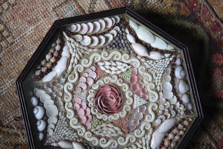 19th Century Folk Art Maritime Sailor's Shell Valentine Souvenir Love ...