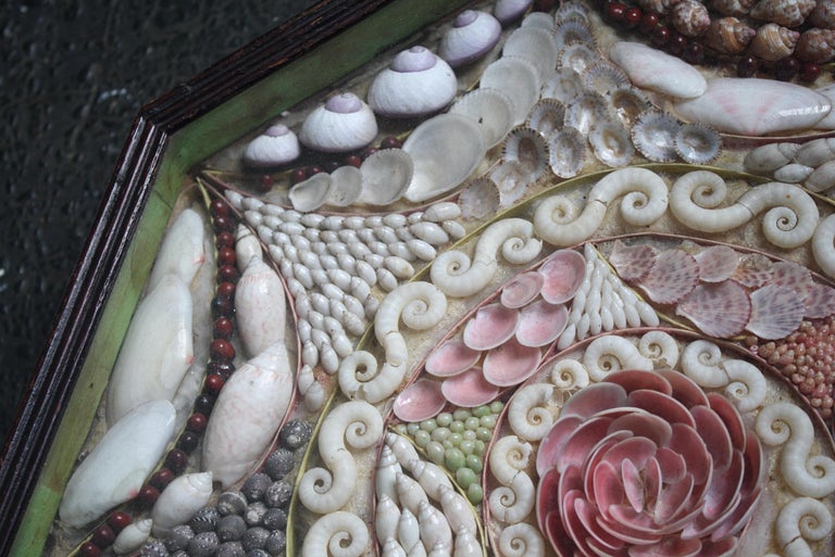 19th Century Folk Art Maritime Sailor's Shell Valentine Souvenir Love ...