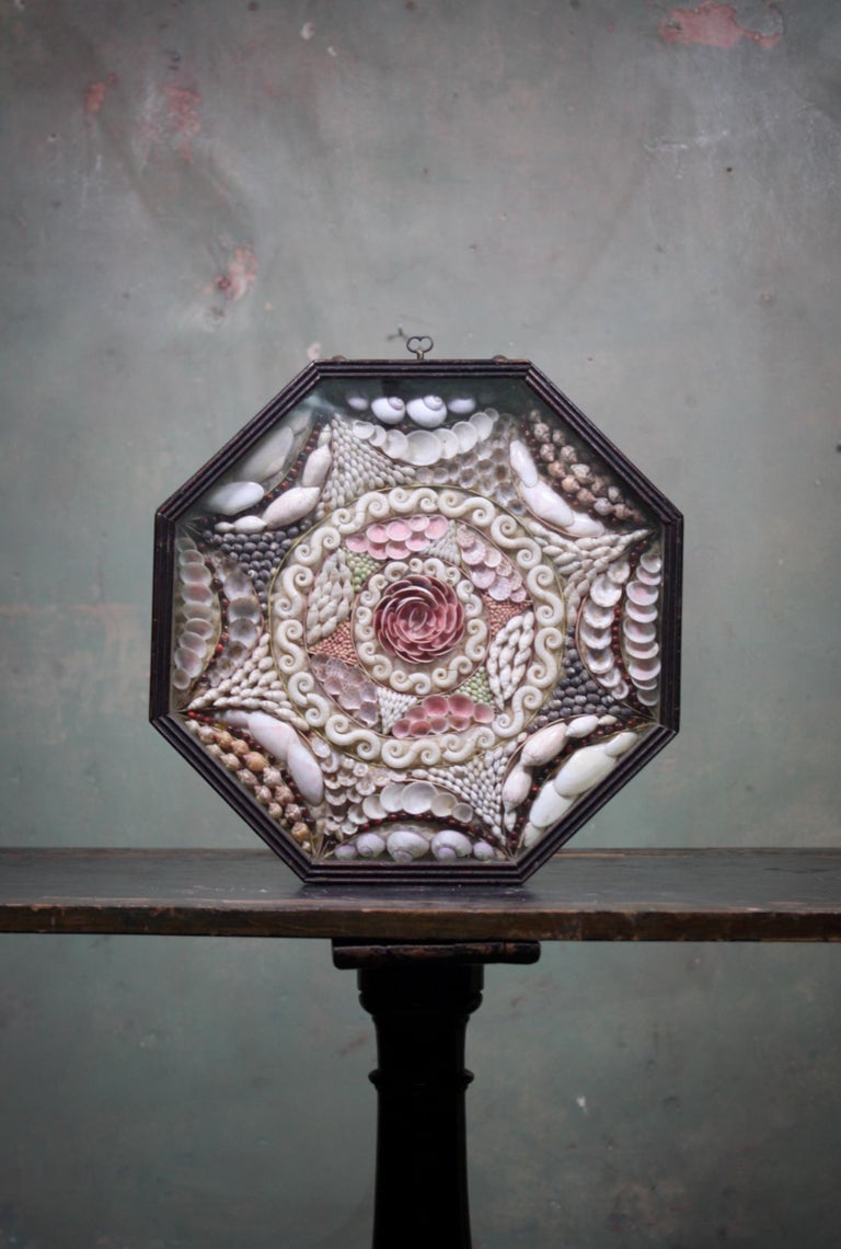 19th Century Folk Art Maritime Sailor's Shell Valentine Souvenir Love ...