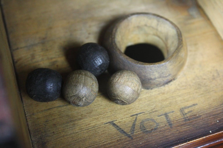 19th Century Folk Art Masonic Fraternities Sororities Voting Ballot Box ...