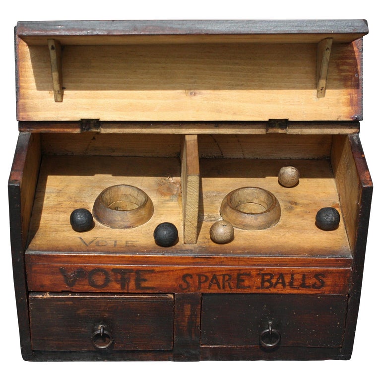 19th Century Folk Art Masonic Fraternities Sororities Voting Ballot Box ...