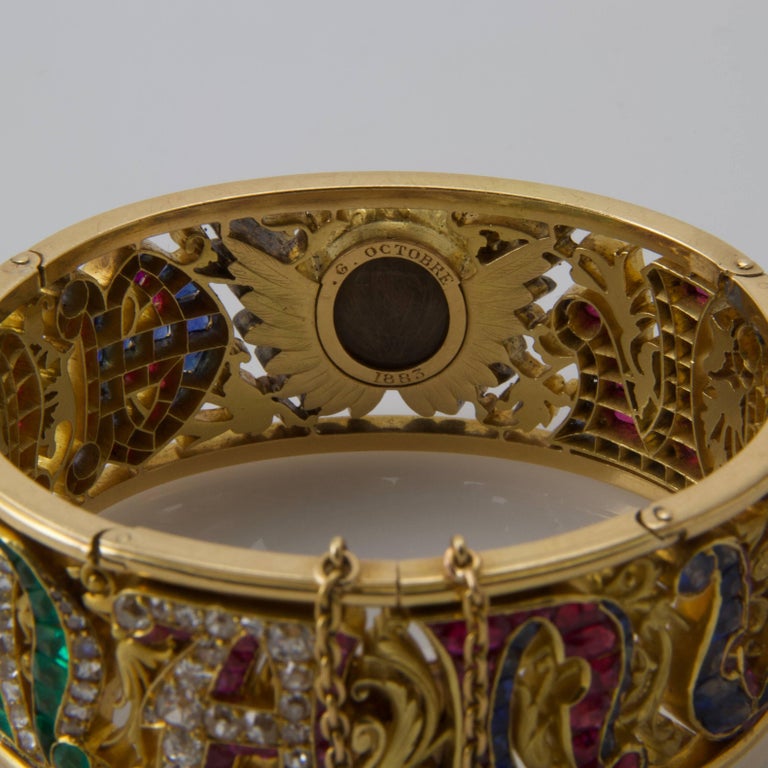 19th Century Four Precious Stones Bracelet "Emmanuel" Made in 1883 For ...