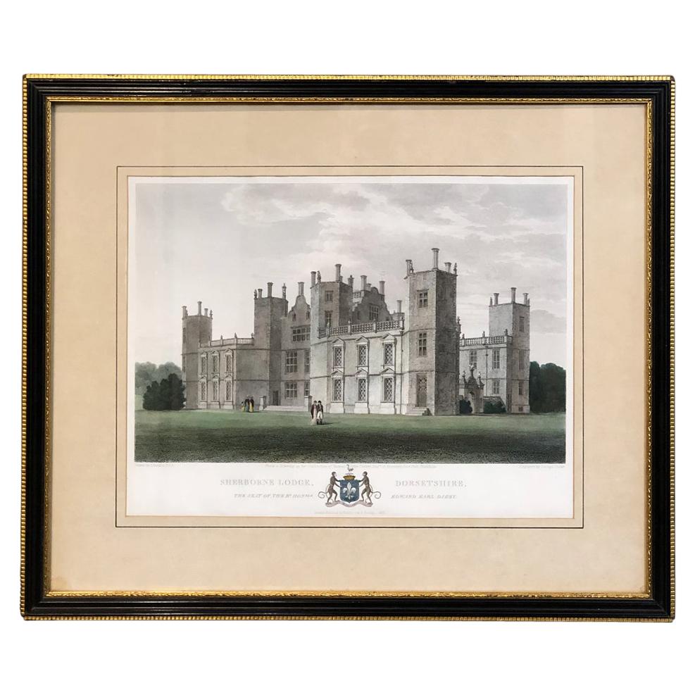 19th Century Framed Hand Painted Painting of Family Crests For Sale at ...