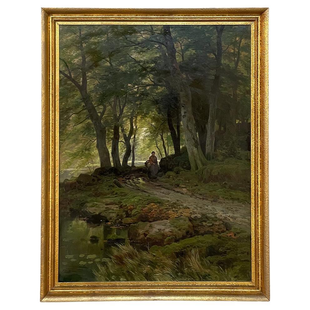 Pair of 19th Century Framed Oil on Canvas Cow Paintings Signed A. de ...