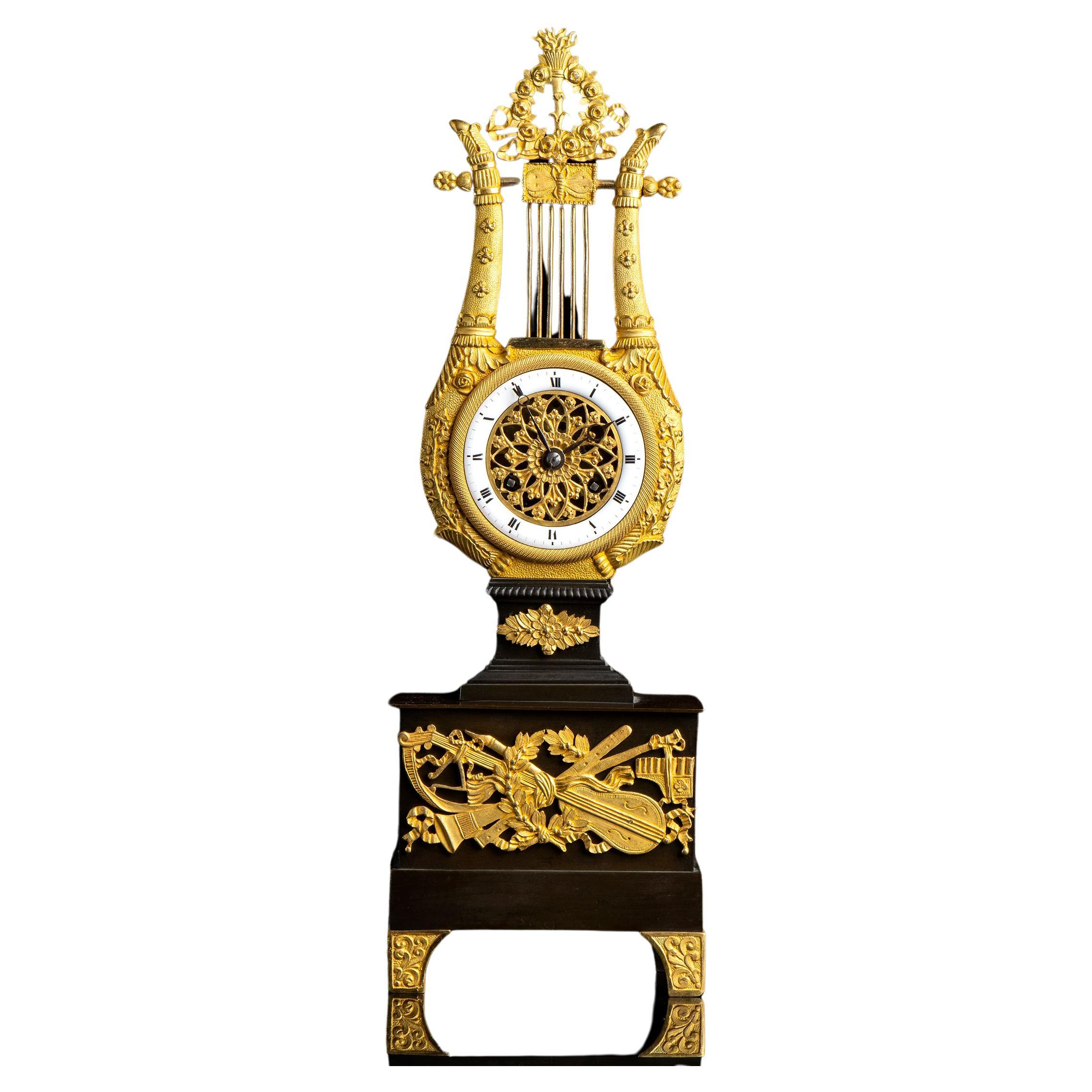 French Charles X Gilt Bronze Mantel Clock, Henri Robert, 19th Century ...