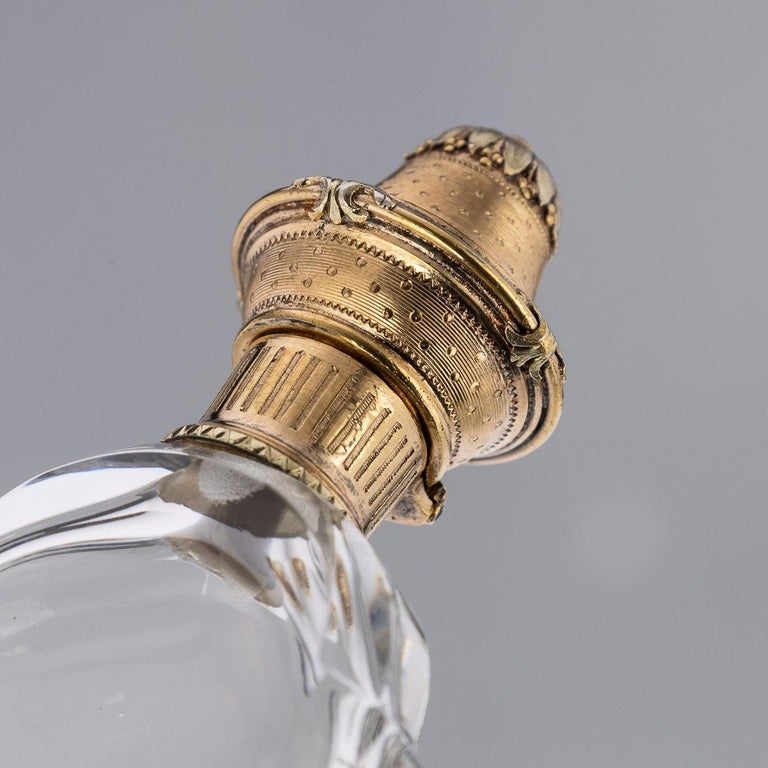 19th Century French 18K Gold Mounted Scent Perfume Bottle, c.1890 For ...