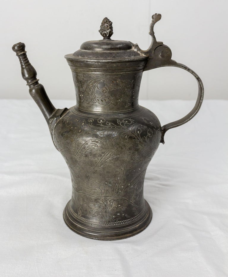 19th Century French Angel Pewter Pitcher Center Piece Italian ...