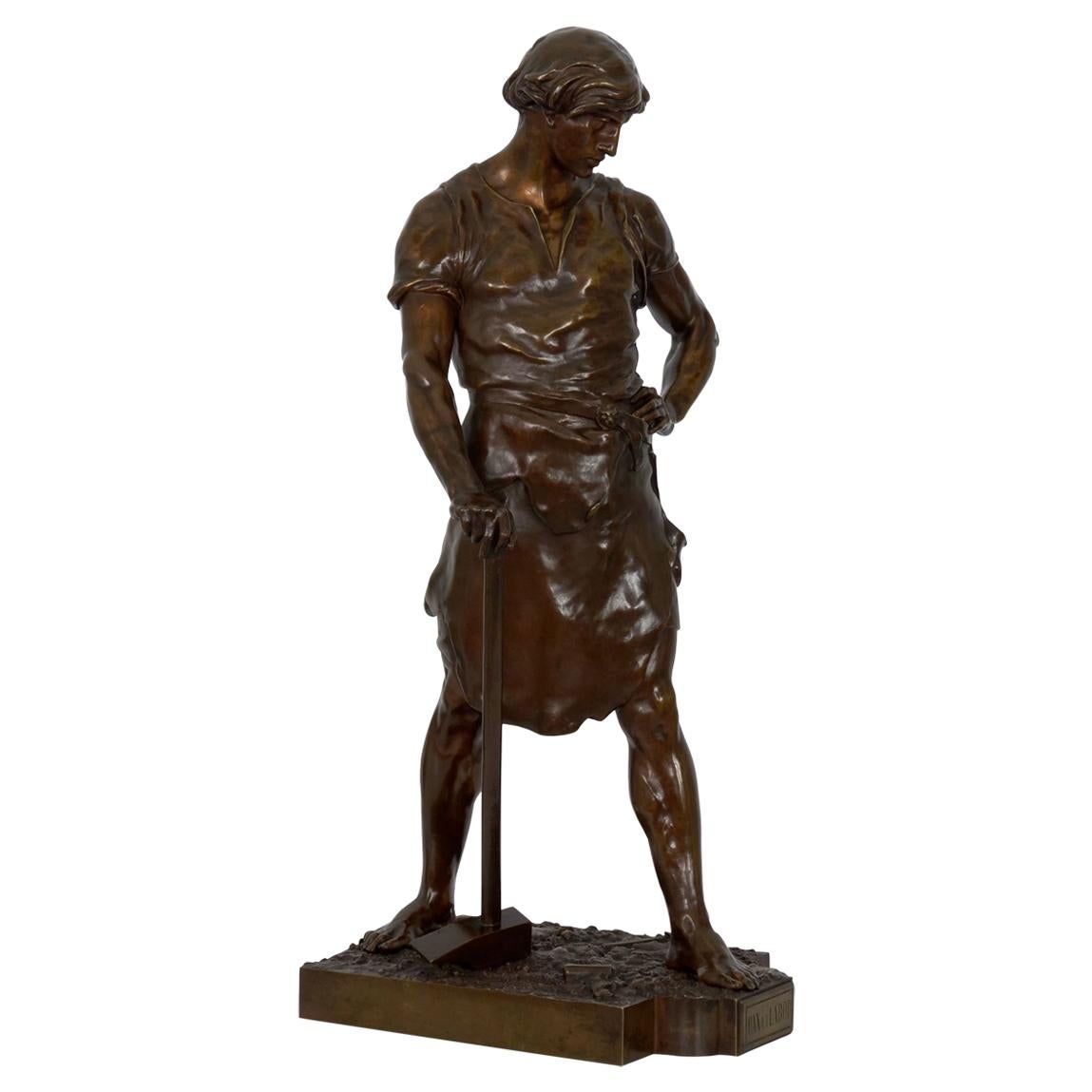 19th Century French Antique Bronze Sculpture “Pax et Labor” by Emile ...