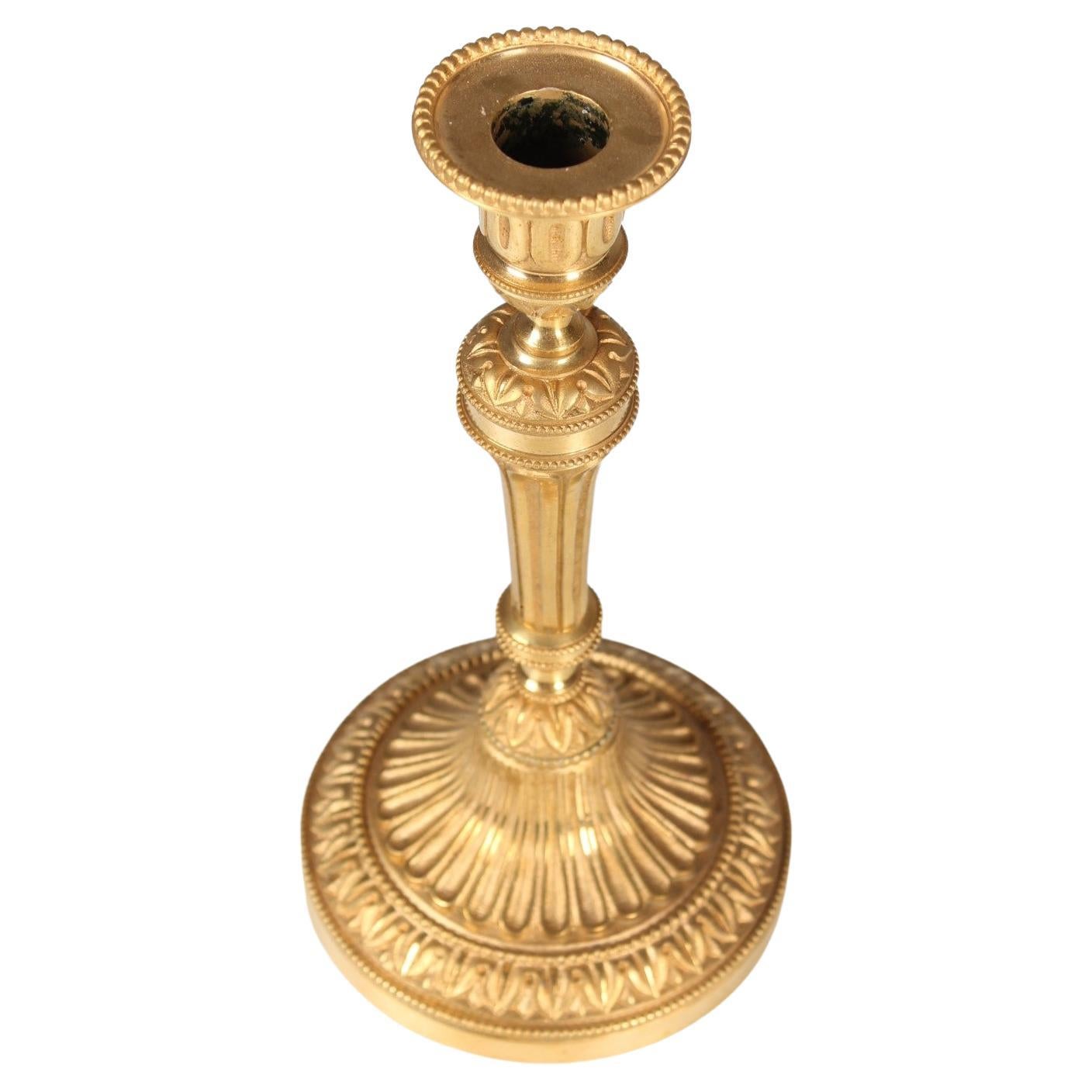 19th Century Classic French Twisted Barley Burled Wood Candlestick at ...